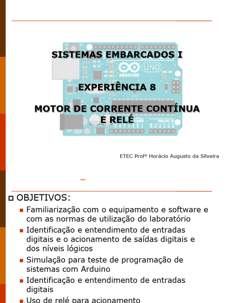 8 - Exp8 Motor CC | PDF | Relé | Motor elétrico
