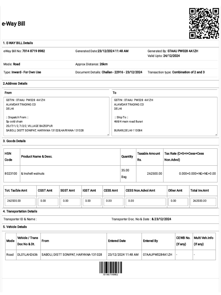 35 Bag SP Cold Alamdar Eway | PDF | Government Finances | Government Of India