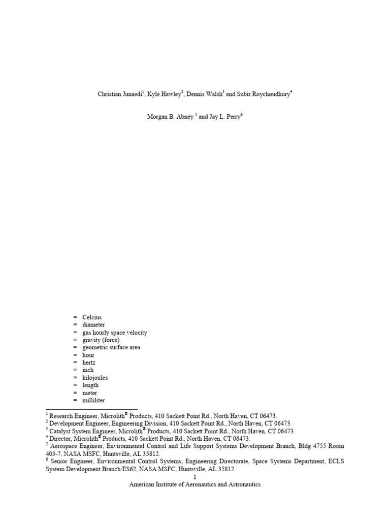 Compact and Lightweight Sabatier Reactor For Carbon Dioxide Reduction ...
