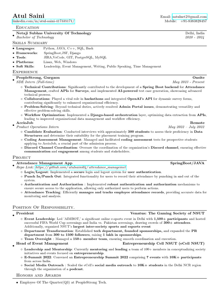 Atul Saini | PDF | Computing | Software