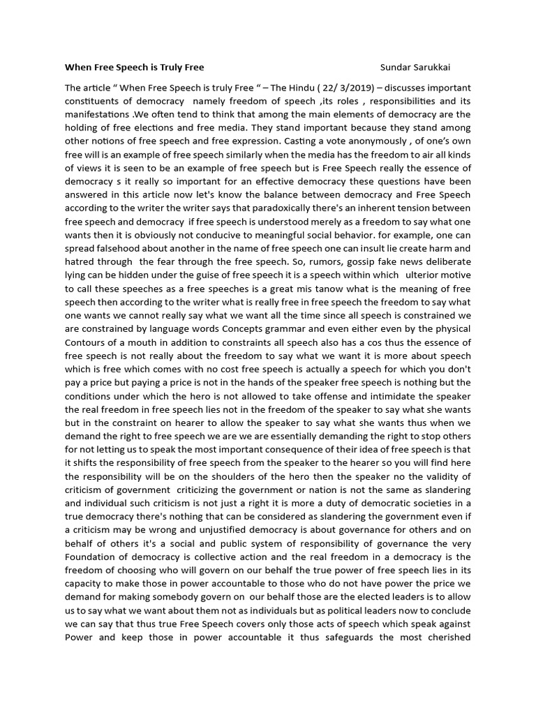 Summary of Chapter 1 and 2 | PDF | Freedom Of Speech | Democracy