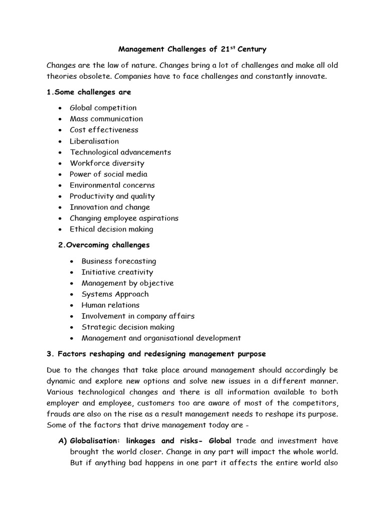 Mpa-final-Management Challenges of 21st Century | PDF | Business Ethics ...