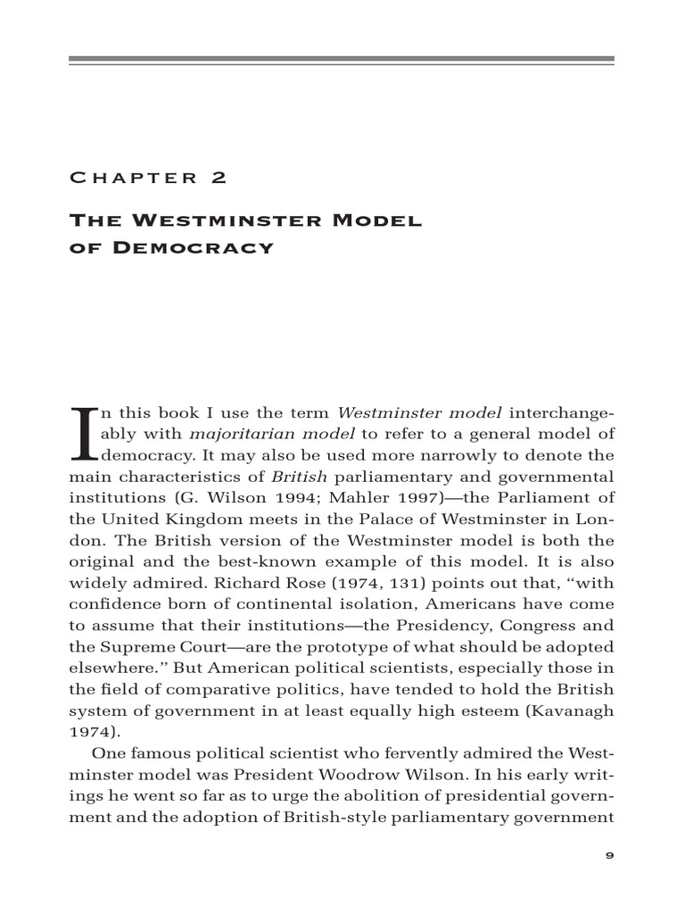 The Westminster Model | PDF | Constitution | House Of Lords