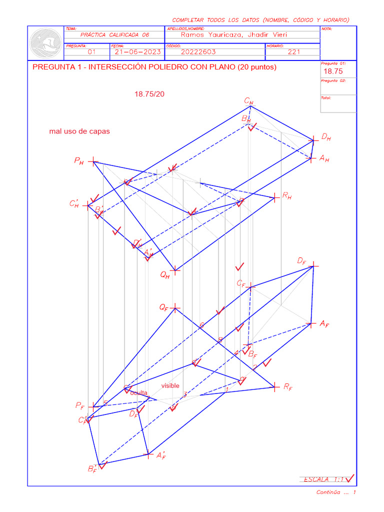 Mal Uso de Capas: Pregunta 1 - Intersección Poliedro Con Plano (20 Puntos) | PDF