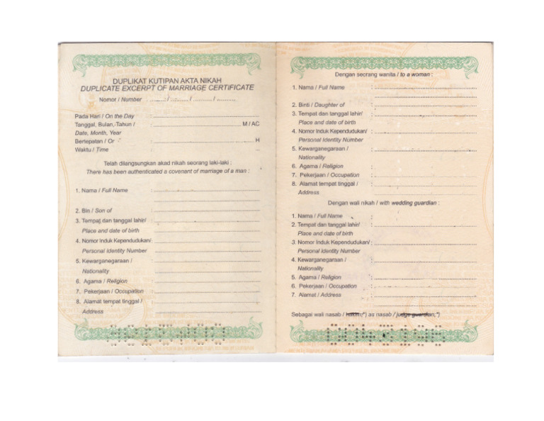 Buku Nikah Kosong | PDF