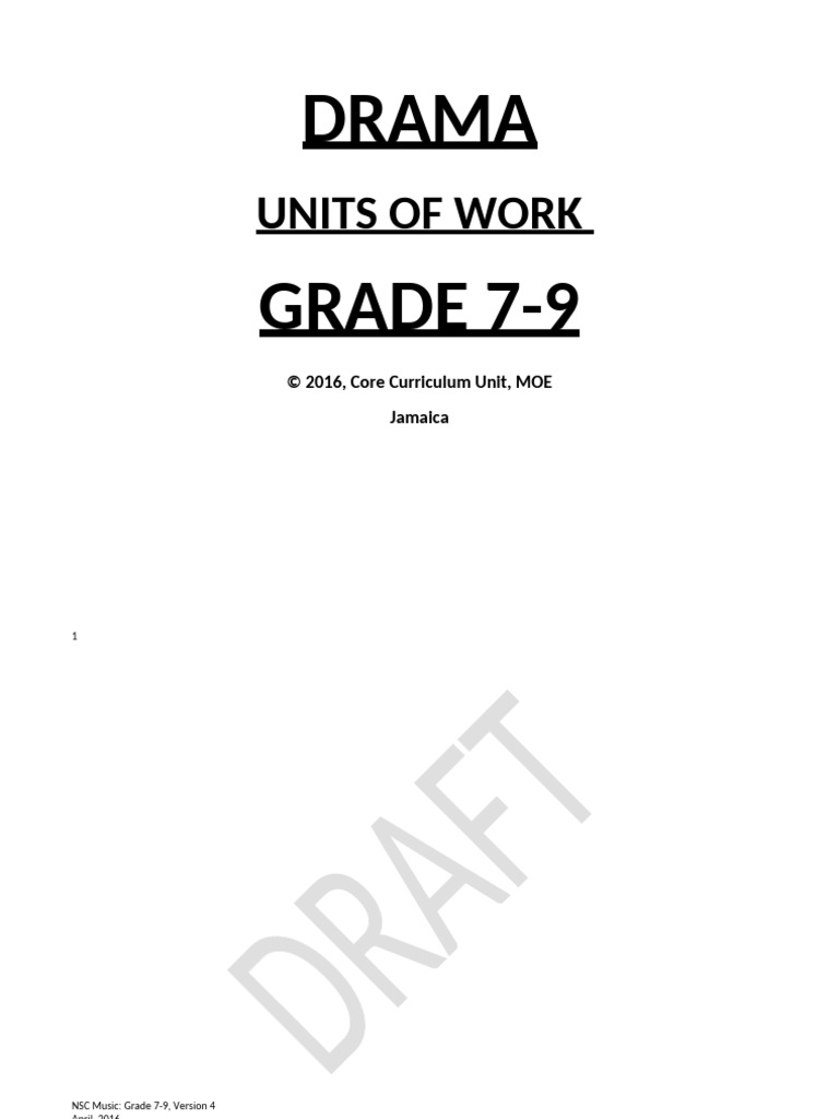Drama Units of Work Grades 7 to 9 Draft Units Dec 12, 2014 Updated With ...