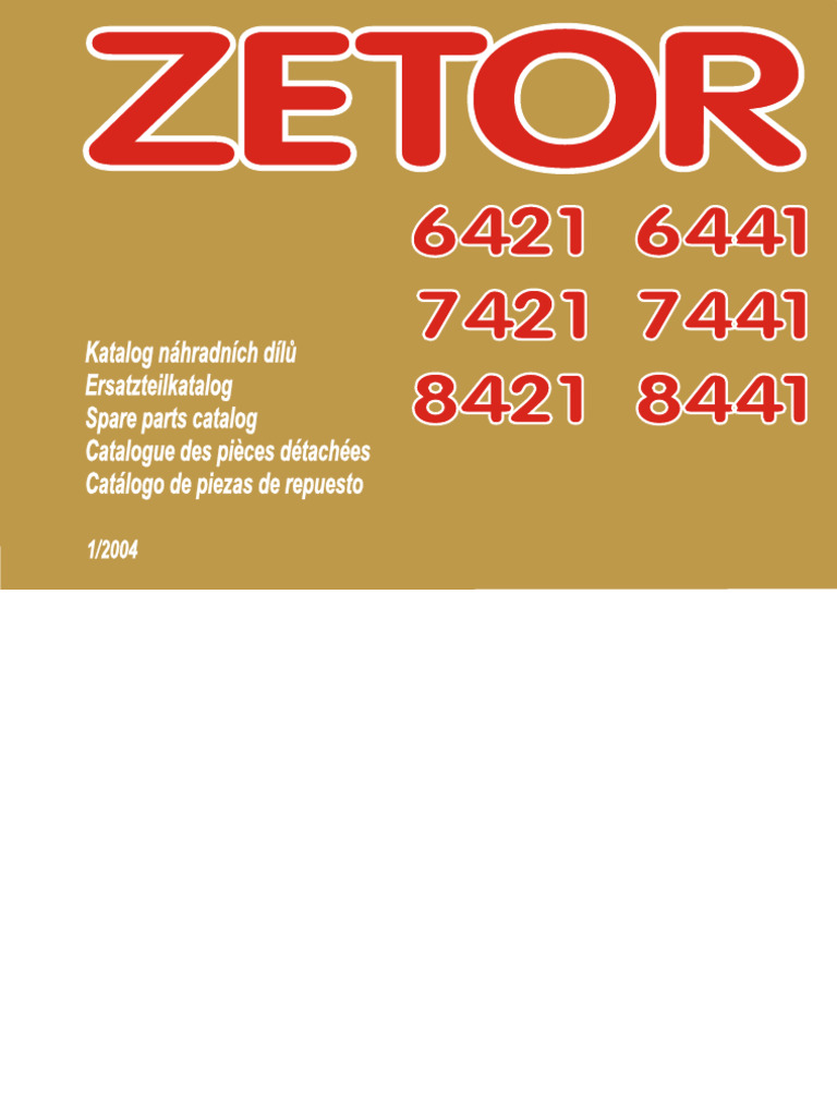 Katalog Czesci Zetor Proxima 6421, 6441, 7421, 7441, 8421, 8441 | PDF