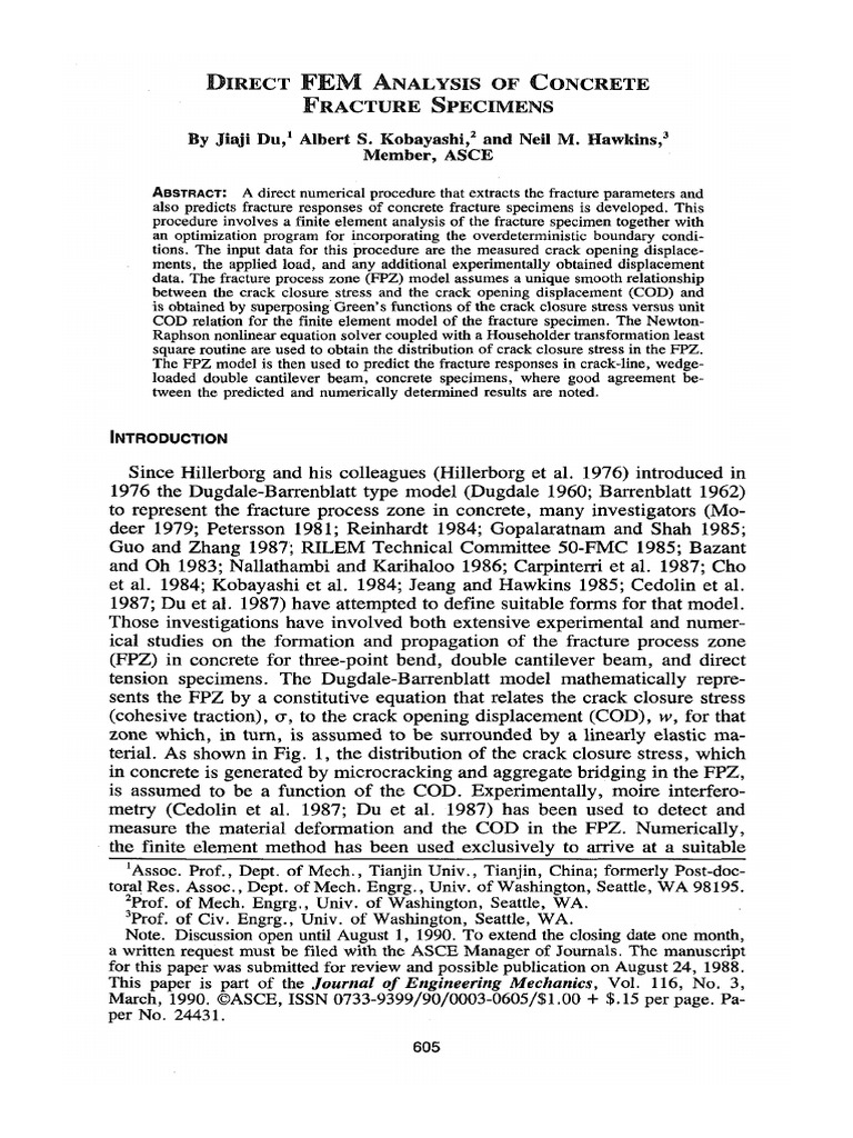 Direct Fem Analysis of Concrete | PDF | Fracture | Finite Element Method