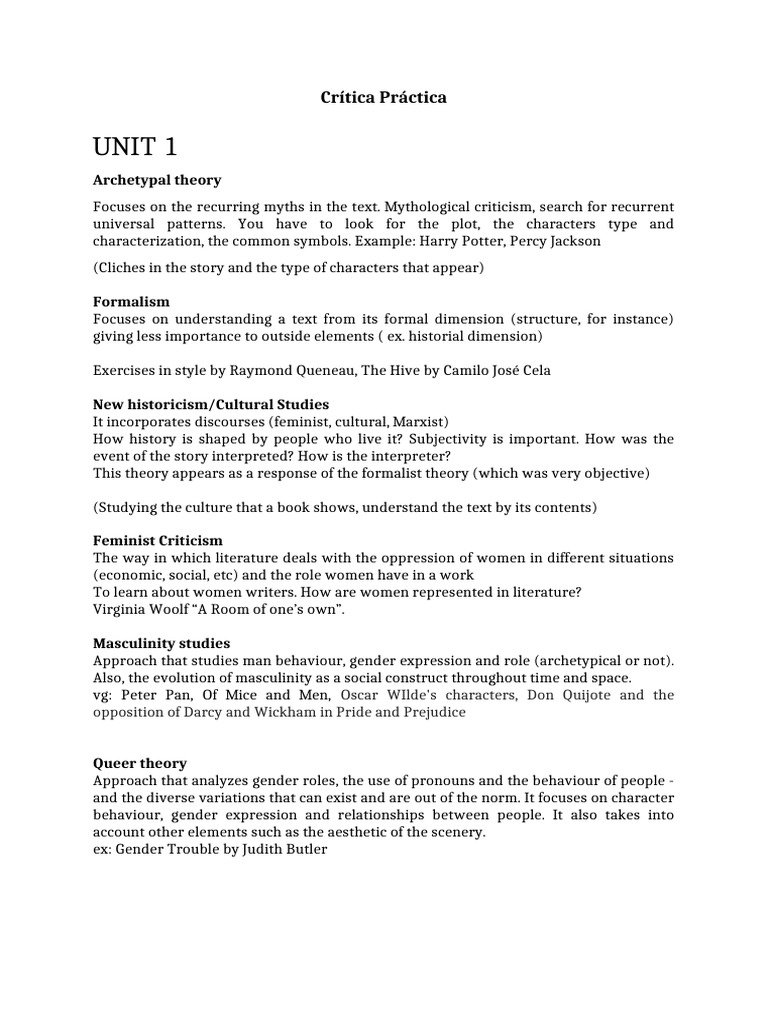 Literary Criticism Theories Explained | PDF | Id