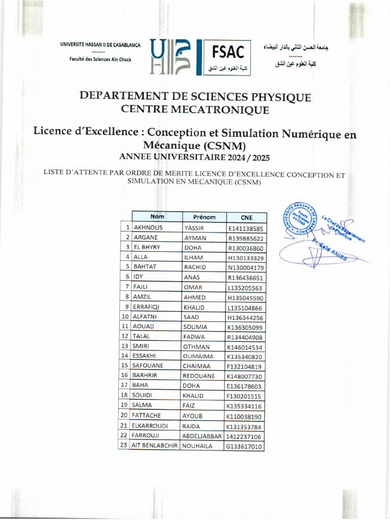 PE - Liste d Attente CSNM | PDF