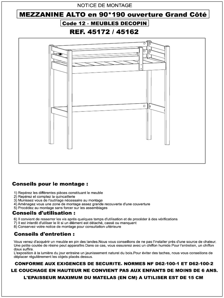 Mezzanine Alto 90 GC 45172 | PDF