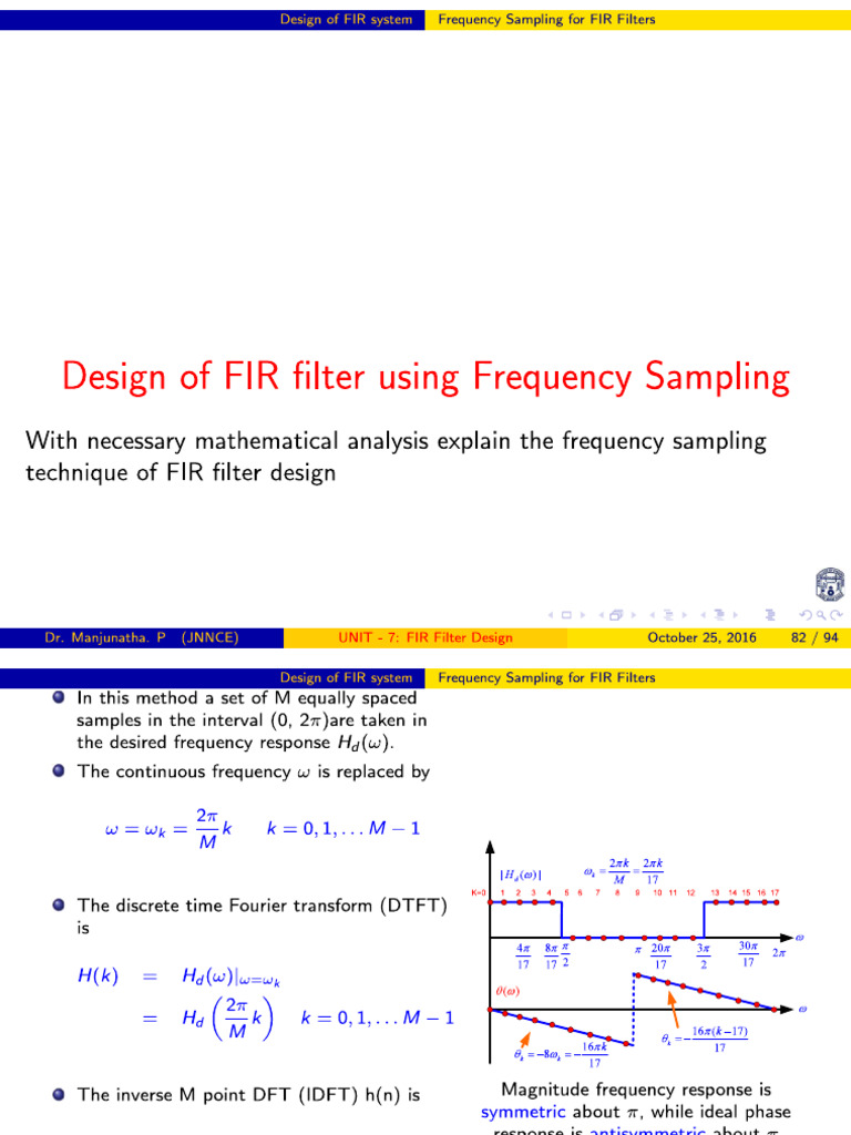DSP Theory - Final - Lecture 6 - Part5 | PDF
