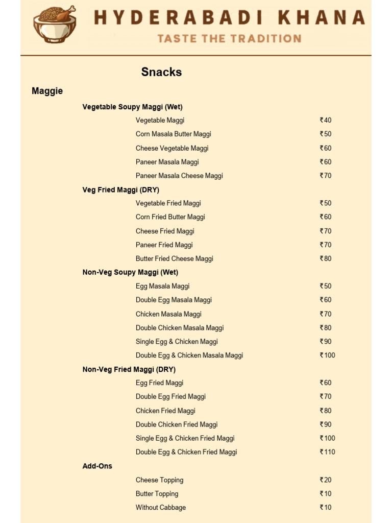 hyd | PDF | Food And Drink Preparation | Western Cuisine