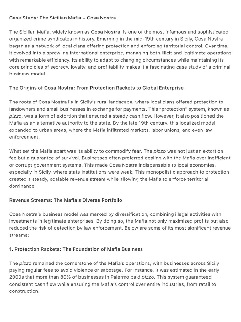The Sicilian Mafia - Cosa Nostra | PDF | Sicilian Mafia | Crime & Violence