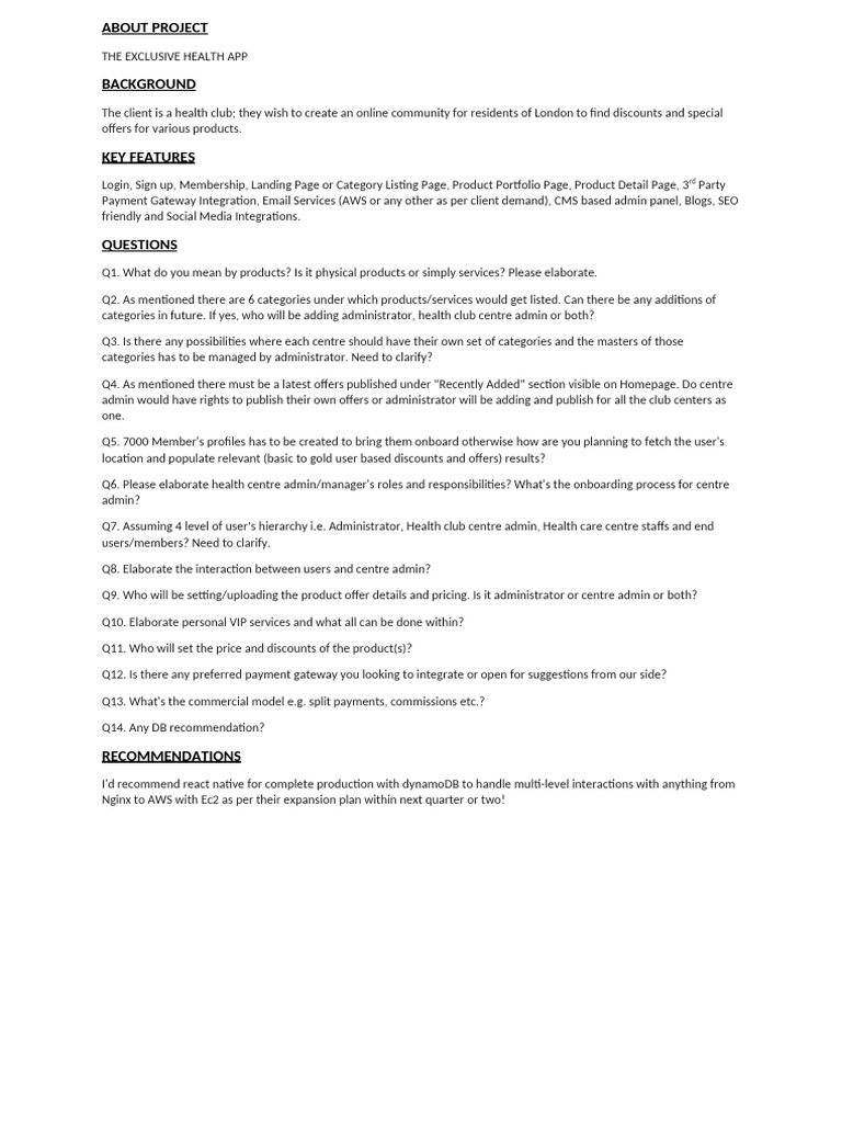 Part 1 - Scoping Questions | PDF