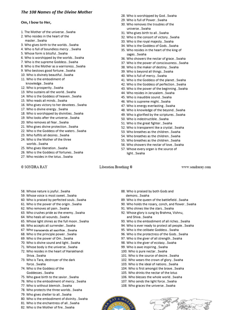 108 DM NAMES | PDF | Hindu Deities | Religious Belief And Doctrine