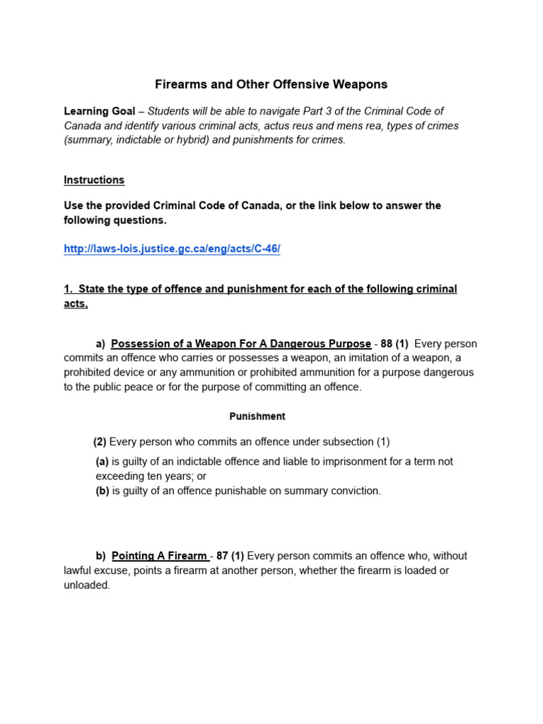 Firearms and Other Offensive Weapons | PDF | Crimes | Crime & Violence