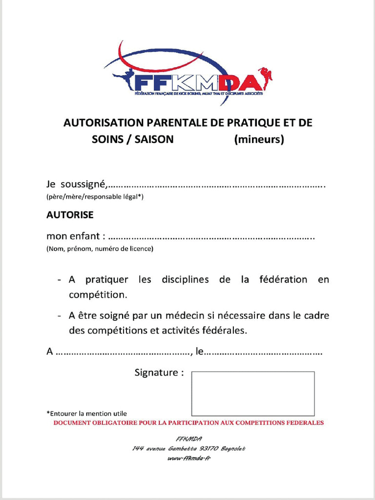 Autorisation Parentale | PDF