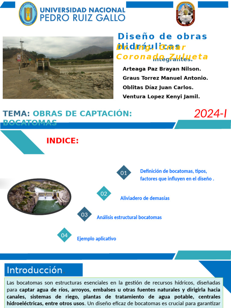 GRUPO N° 03_CAPTACION SOBRE RIOS- BOCATOMAS......... | PDF | Río | Agua