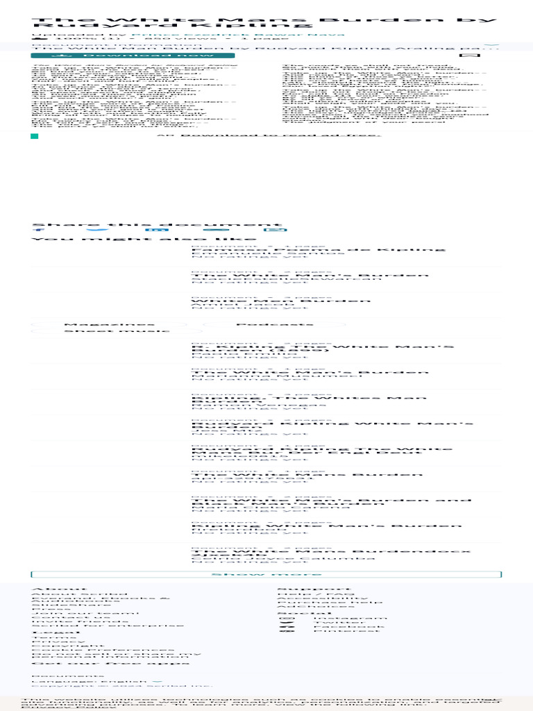 The White Mans Burden by Rudyard Kipling PDF | PDF | Scribd