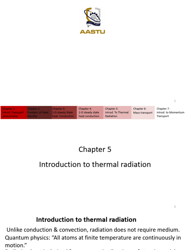 CH 5 Introduction To Thermal Radiation | PDF | Electromagnetic ...