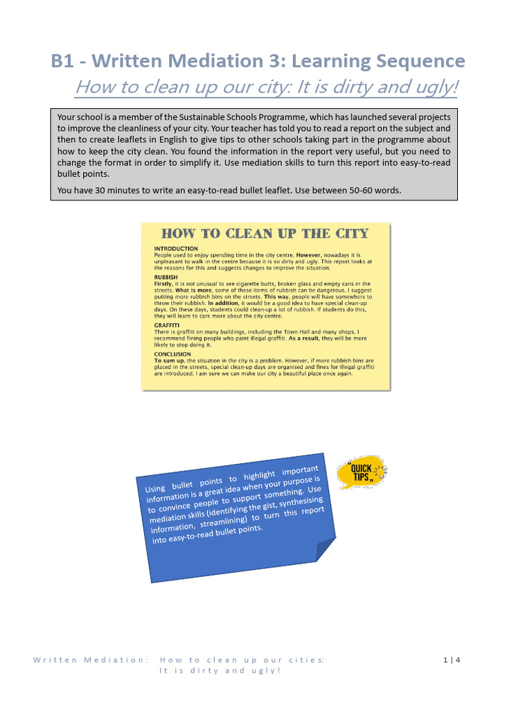 Written Mediation How To Clean Up The City WrittenMediation ...