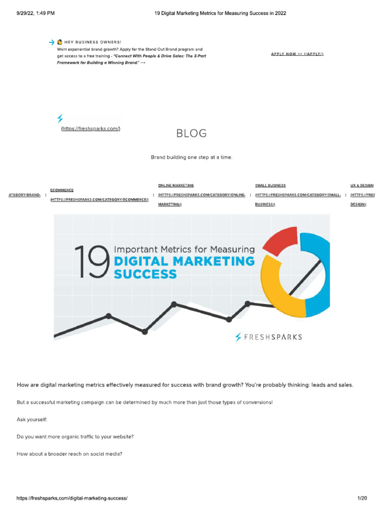 19 Important Metrics For Digital Marketing Success | PDF