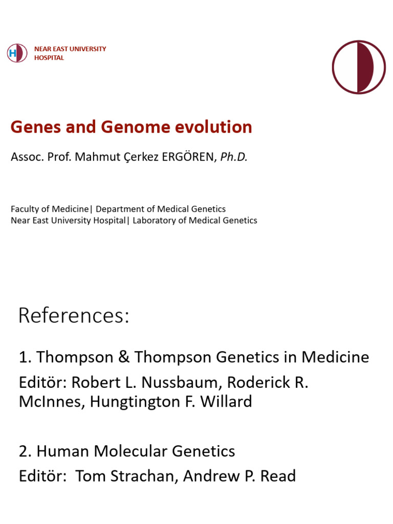 1 Dr. Ergoren_Genes and Genomes evolution 2022 | PDF | Gene | Genome