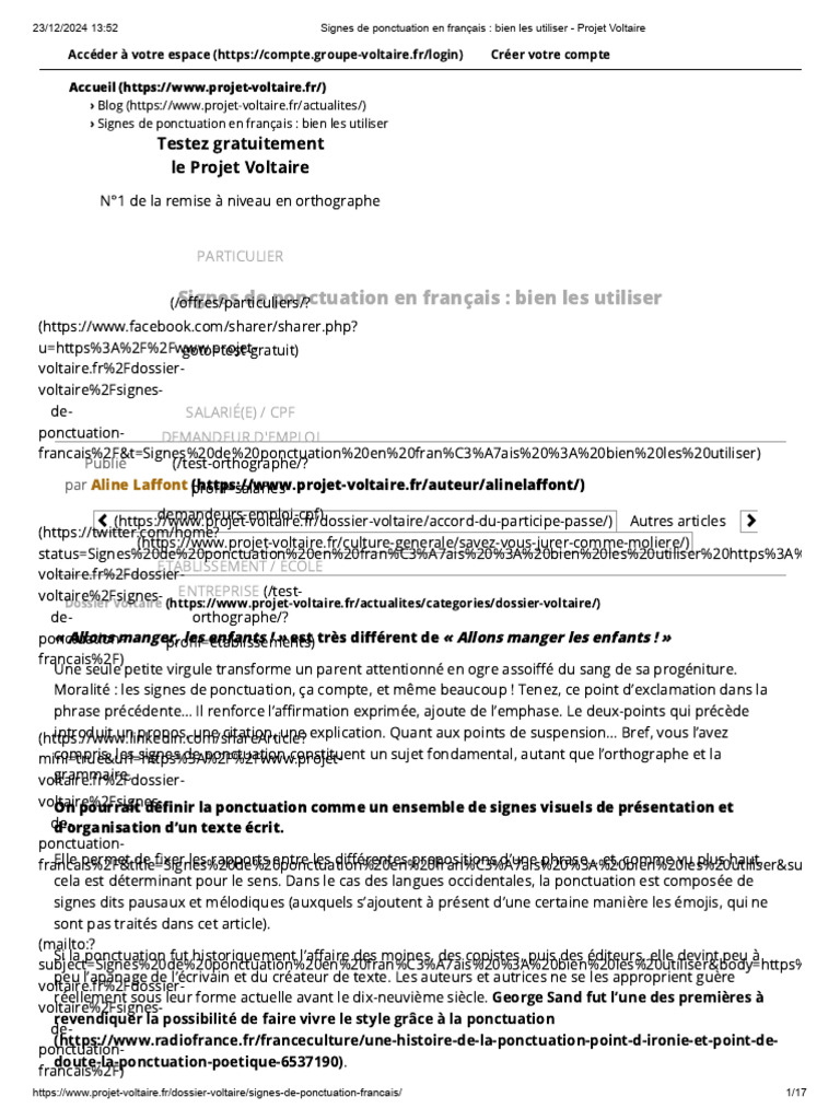 Utilisation des signes de ponctuation | PDF | Guillemet | Ellipse
