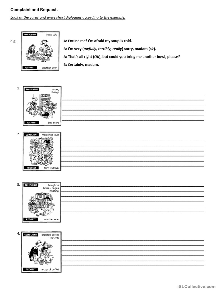 Complaint Cards Game Activity | PDF