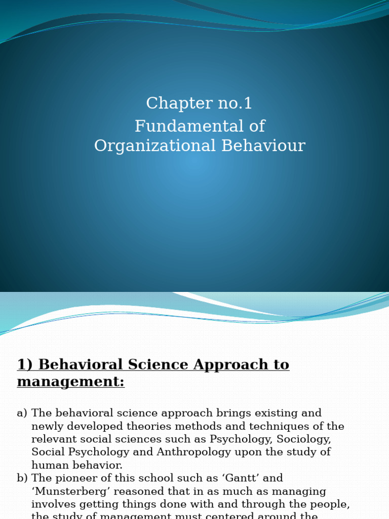 Chapter 1 Fundamental of Organizational Behaviour | PDF | Attitude ...