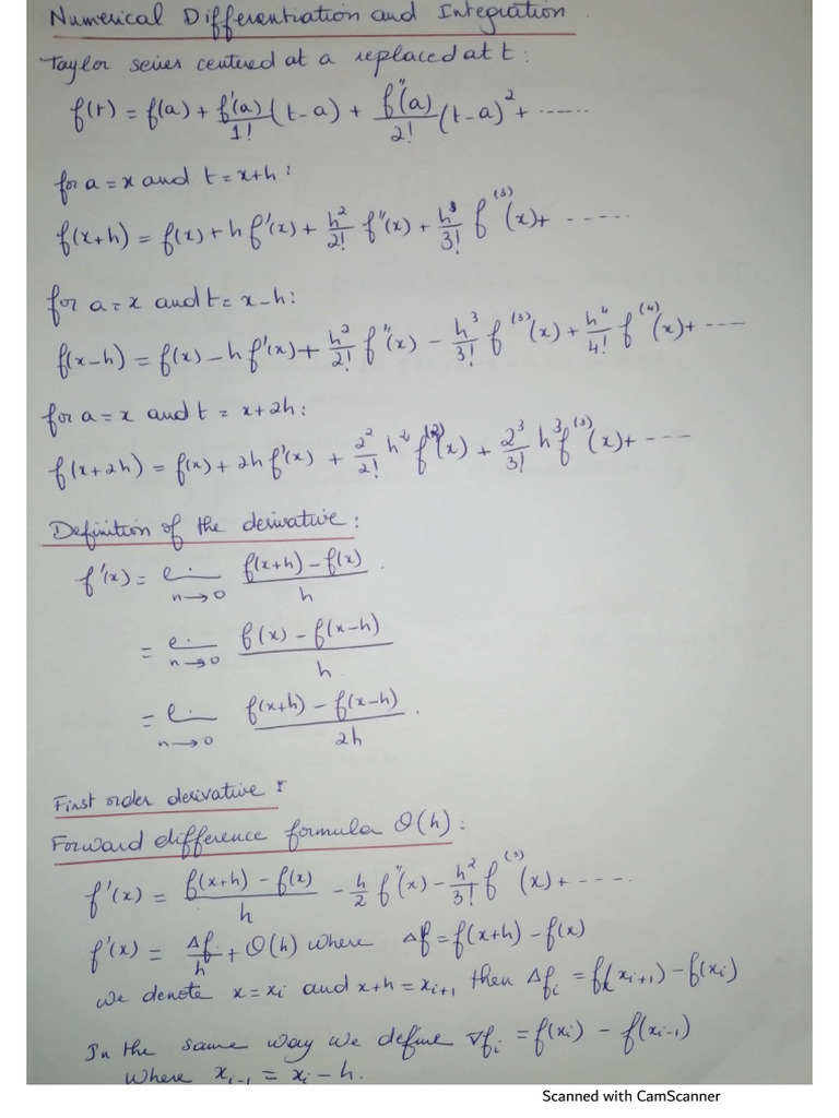 Numerical Differentiation | PDF