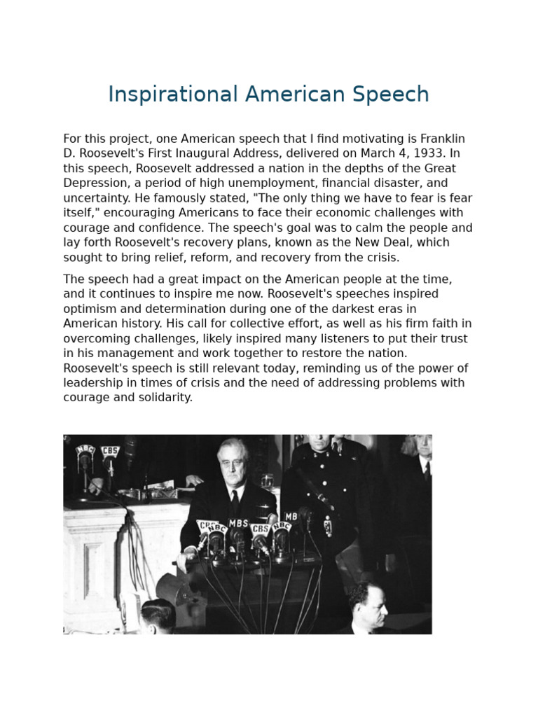 Inspirational American Speech | PDF