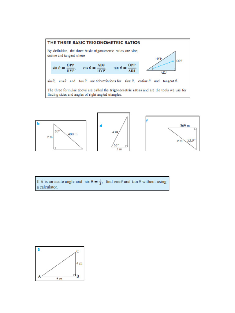 Intro Trigonometry Notes | PDF