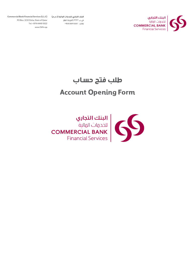 Account Opening Form for CBFS Qatar | PDF | Investing | Indemnity