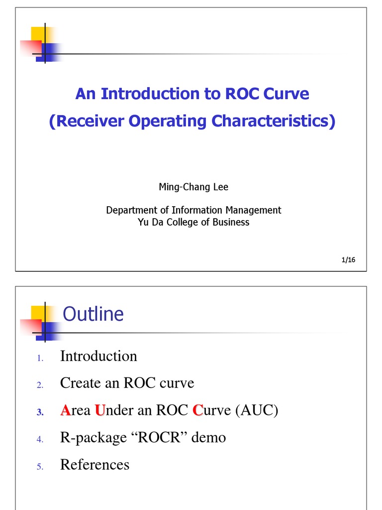 Roc Introduction | PDF | Receiver Operating Characteristic ...