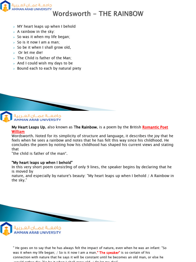 Wordsworth THE RAINBOW | PDF