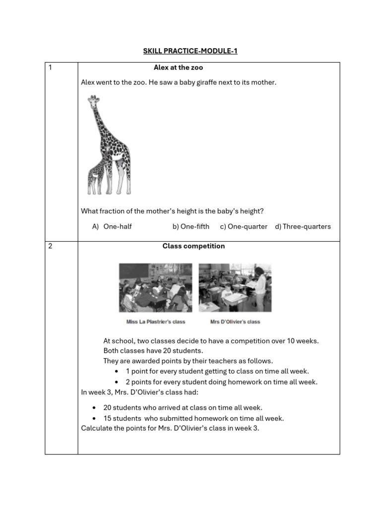 G-6-Module 1 - Skill Practice Qns | PDF
