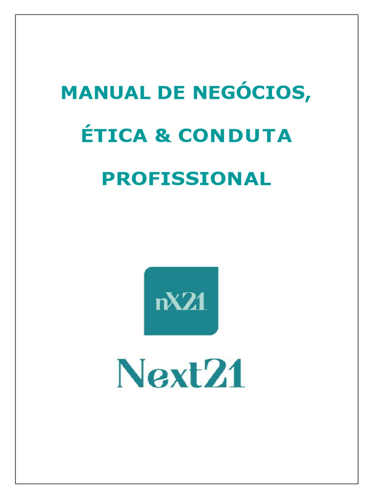 Manual De Negocios Etica Conduta Profissional Next21 Finalizado