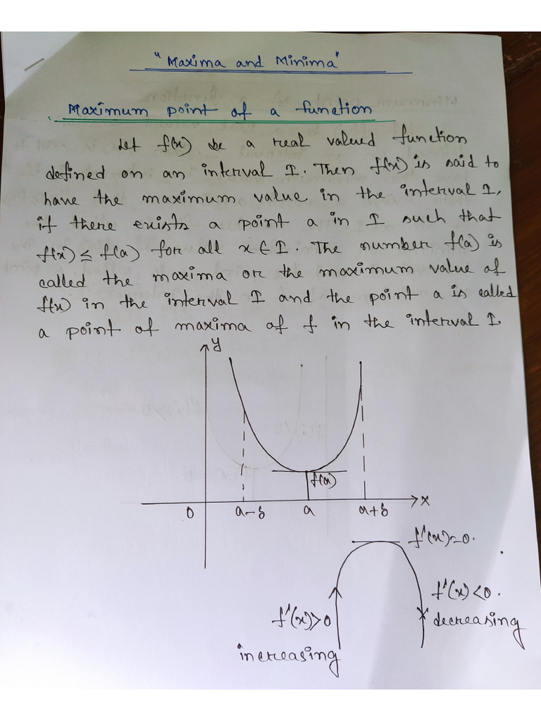 Maxima and Minima of A Function | PDF