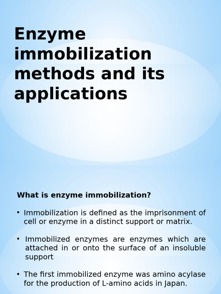 Enzyme Immobilization Methods and Its Applications | PDF | Chemistry ...