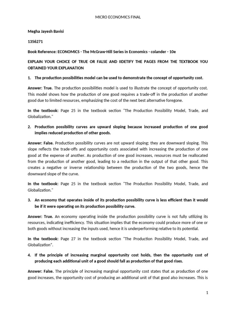 Microeconomics Exam: Key Concepts | PDF | Elasticity (Economics) | Demand