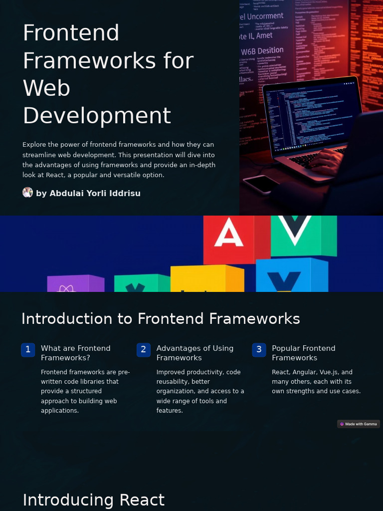 Frontend Frameworks: React Overview | PDF | Information Technology | Computer Science