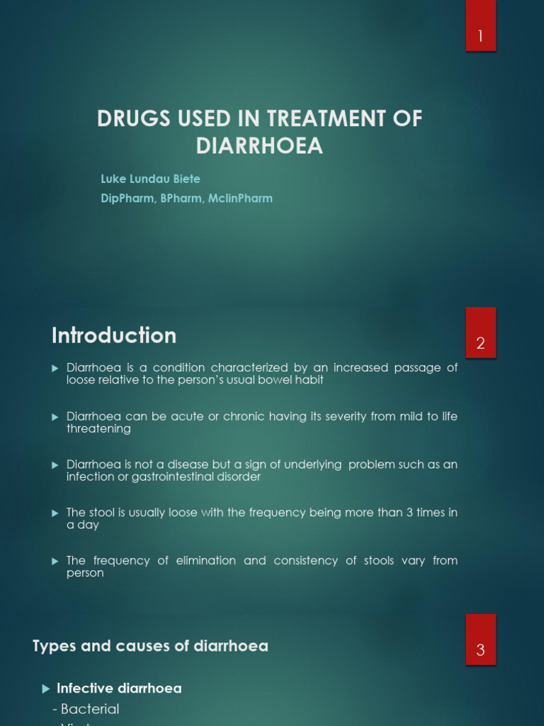 Drugs Used in Diarrhoea | PDF | Diarrhea | Clinical Medicine