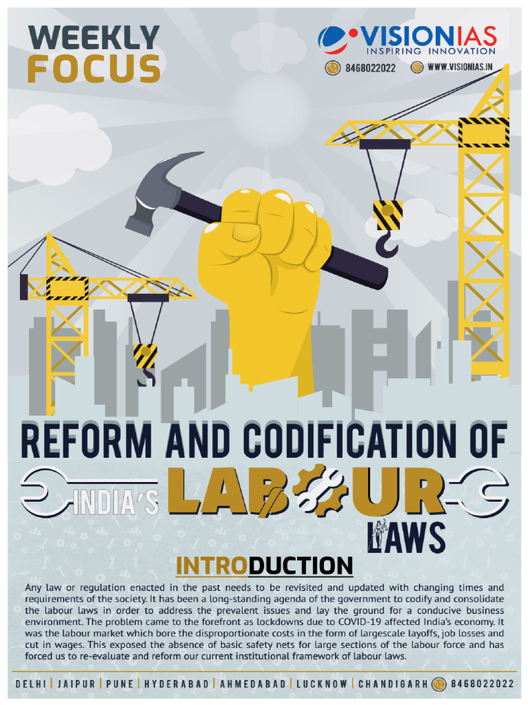 Weekly Focus - REFORM AND CODIFICATION OF INDIA'S LABOUR LAWS 17-10 ...