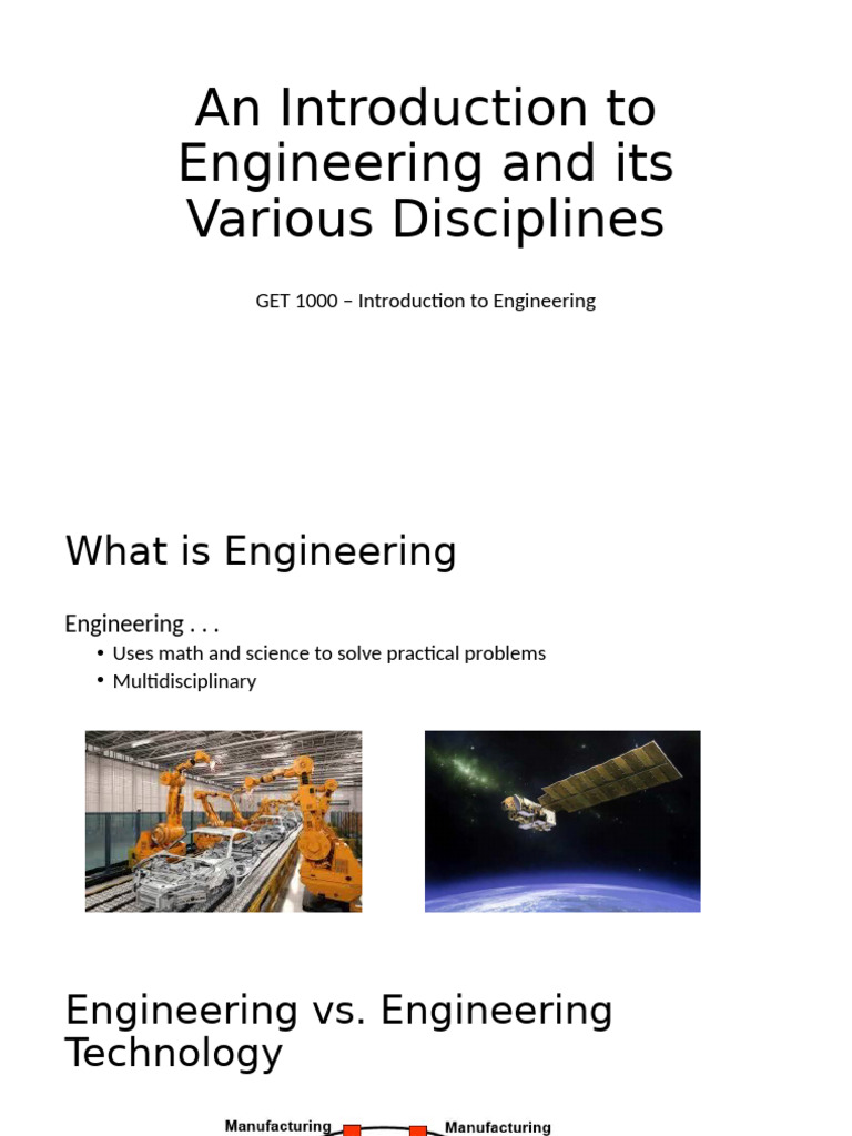 An Introduction to Engineering and Its Various Disciplines | PDF ...