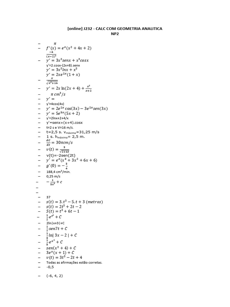 Calc Com Geometria Analitica | PDF