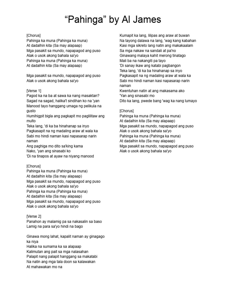 Pahinga by Al James | PDF