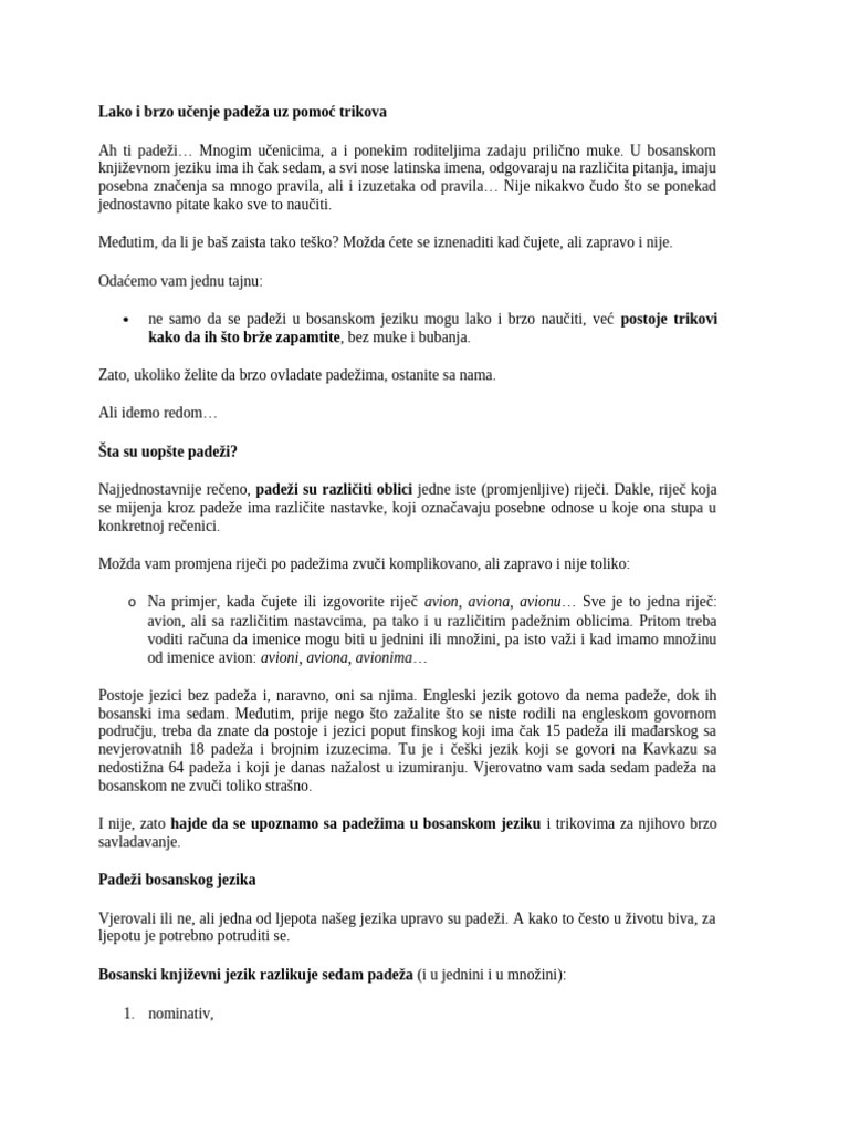 Padez - Lako I Brzo Ucenje | PDF