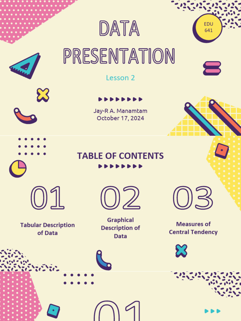 Lesson 2 Data Presentation | PDF | Mean | Pie Chart